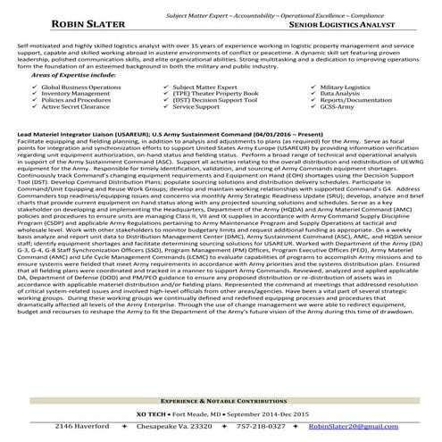 Robin Slater LOG-0346 AUG 2016-CIV | PDF | Defense Industry | Industries