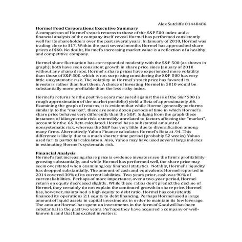 Final Project Finance Fall 2015 | PDF