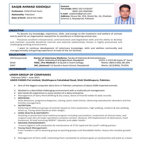 Saqib Curriculum vitae | PDF