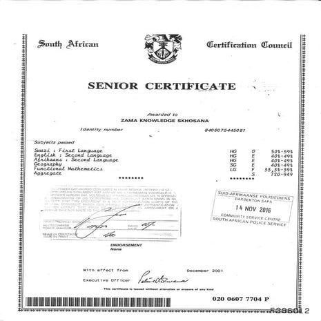 Senior Certificate | PDF