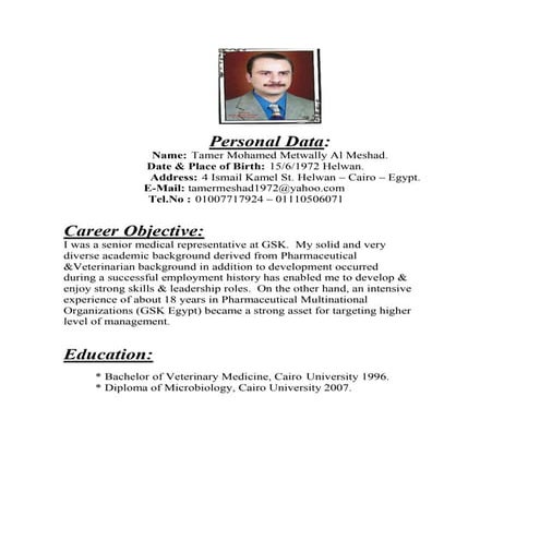 Tamer CV | PDF