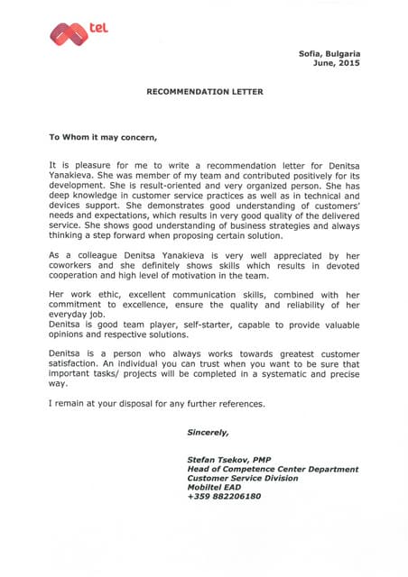 Recommodation letter 2 | PDF