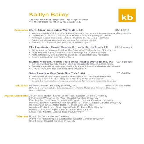 Kaitlyn Bailey Resume | PDF