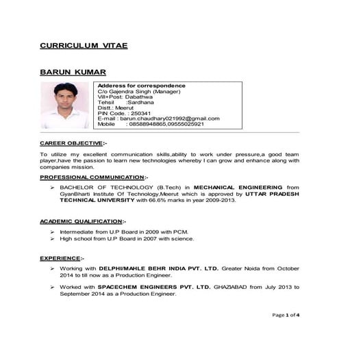 Barun's update Resume | DOCX