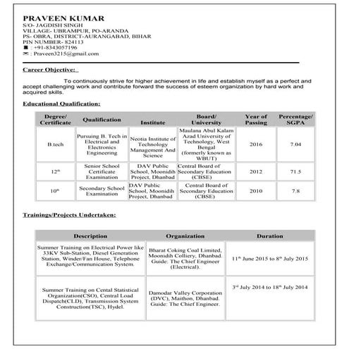 Praveen CV.pdf | Education