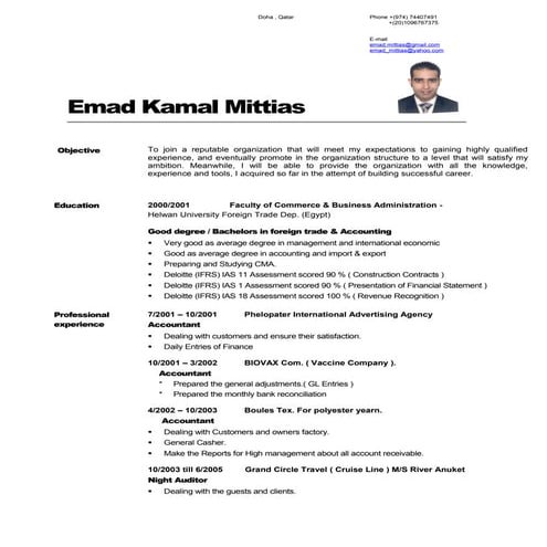 Emad CV 01-2015 Ver (1) | PDF