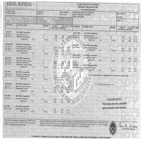 JHU Transcript | PPT