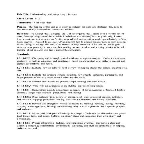 Beowulf Unit - Final | DOCX