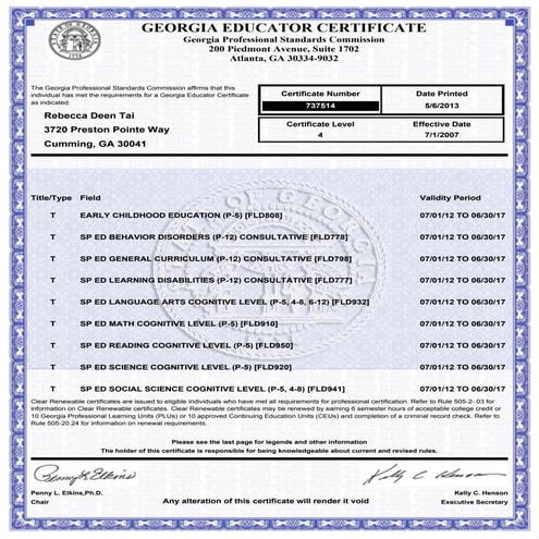 Teaching Certificate Pdf