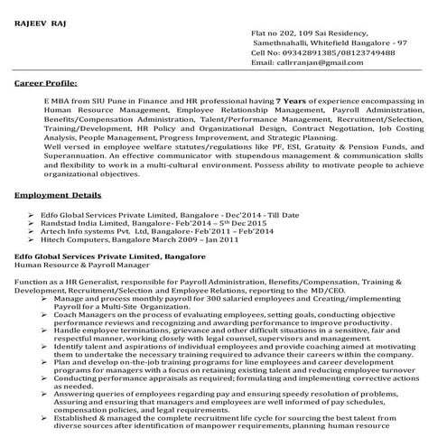 Rajeev Raj | DOCX | Human Resources | Business