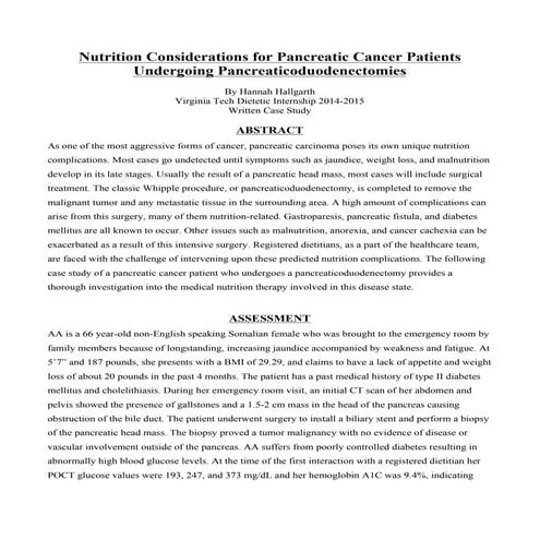 Clinical Nutrition Case Study | PDF