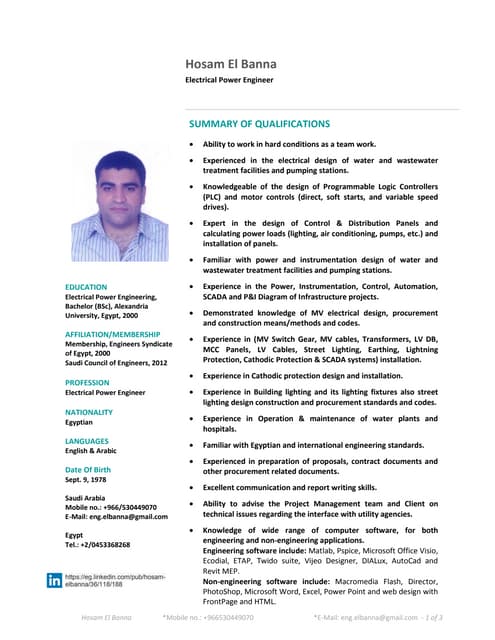 ELECTRICAL DESIGN ENGINEER LT & HT PANELS | PDF | Civil Engineering ...