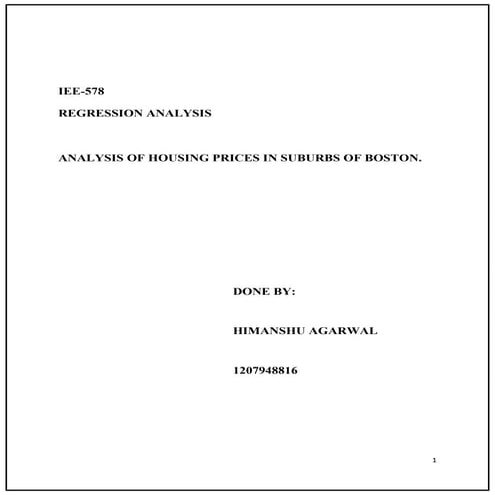 RegressionProjectReport | PDF