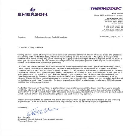 Reference Letter_Ron Jansen | PDF