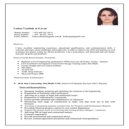 Engr.Fadwa - CV | PDF