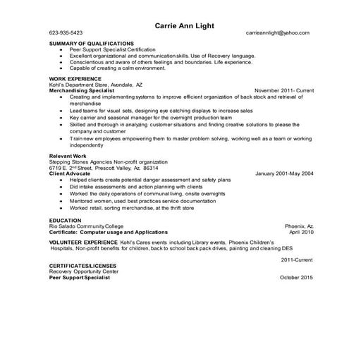 Resume Carrie | DOCX