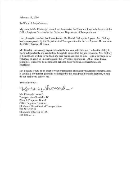 Letter of Recomm. | PDF