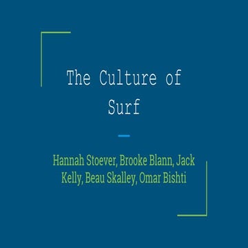 The Surf Culture | PDF