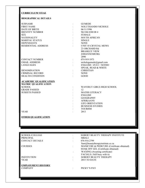 BLESSING CV - Copy | DOCX | Resume Writing and Advice | Job Search