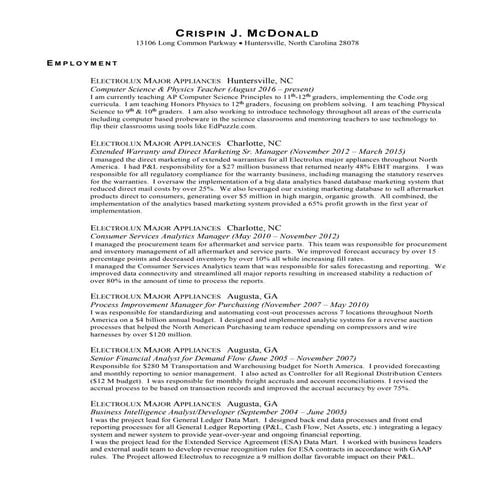 Resume Crispin J. McDonald 201701 | PDF