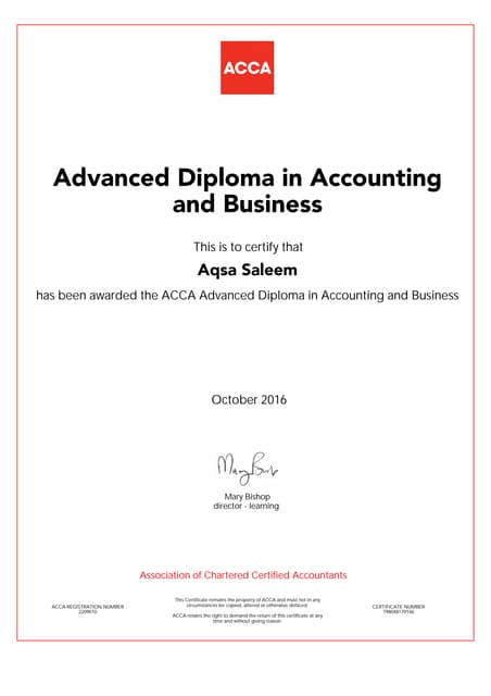 ACCA Exam Status Report | PDF