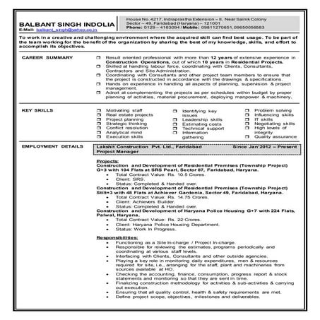 Balbant Singh indolia Resume | PDF