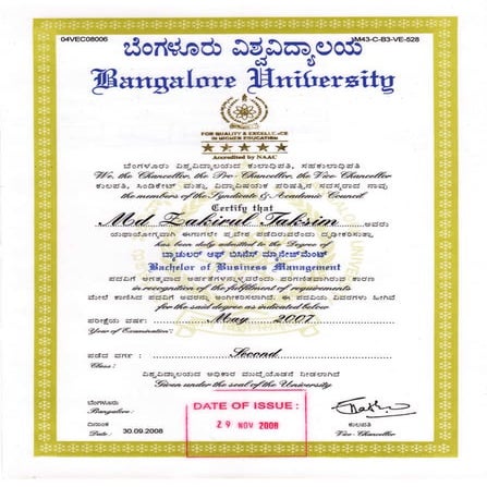 B.B.M CERTIFICATE | PDF