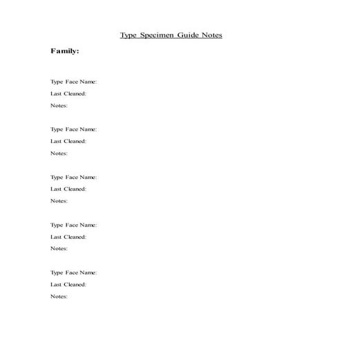 Type Specimen Guide Notes | DOCX