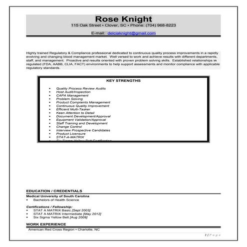 Rose Knight Resume | PDF