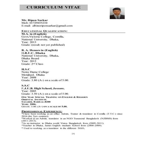 Ripon CV. | DOCX