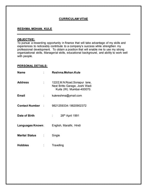 Curriculum Vitae-Rahul | PDF