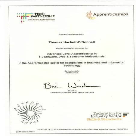 Ace Certificate | PDF