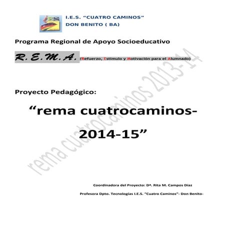 REMA-PROYECTO 2013-2015 2014-15 | DOC