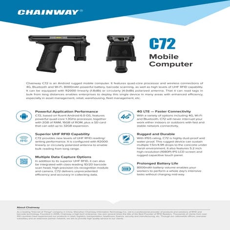 C72 Mobile Computer | PDF