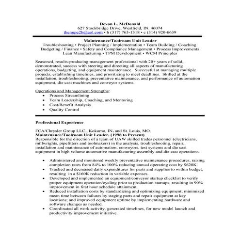 Devon McDonald's (Resume)rev.1 | DOC