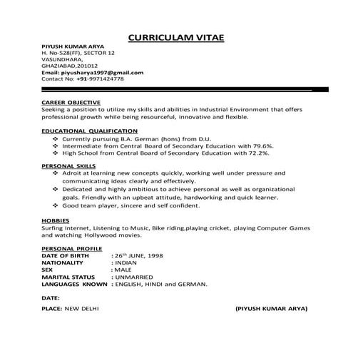 piyush cv | PDF