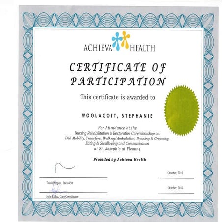 Nursing Rehabilitation & Restorative Care Certificate | PDF | Physical ...