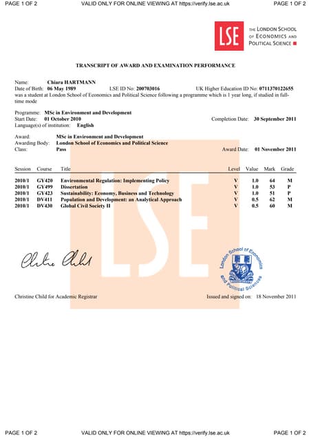 UP academic Record | PDF