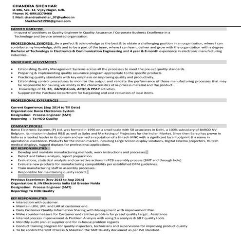 Shekhar_Resume SMT | DOC