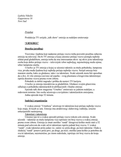 TV projekat Ua Bravo (dosije) | PDF