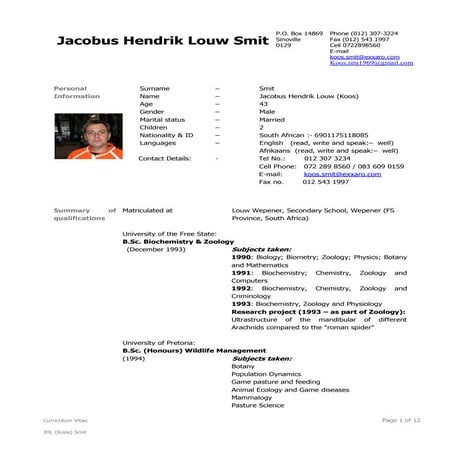 CV JHL Smit_UPDATED October 2015 | PDF | Science