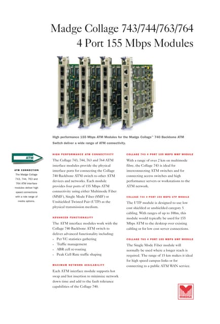 Madge Collage 711/712 E1/T1 WAN Interface Modules | PDF