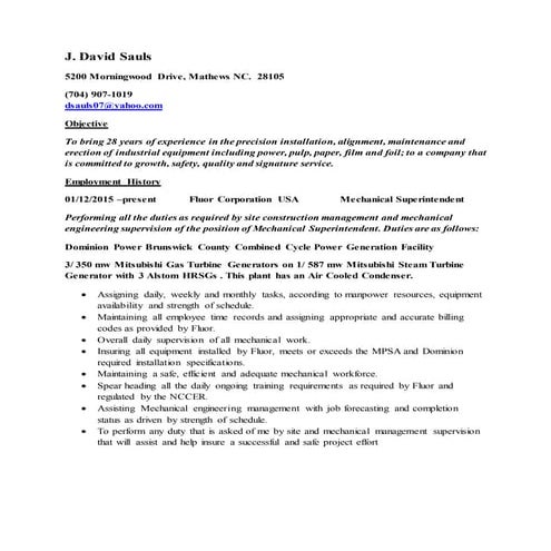 David's resume' | PDF