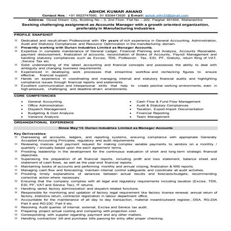 Resume_ASHOK | DOCX | Business Accounting & Finance | Business