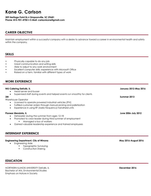 Sample Resume for OJT | DOCX