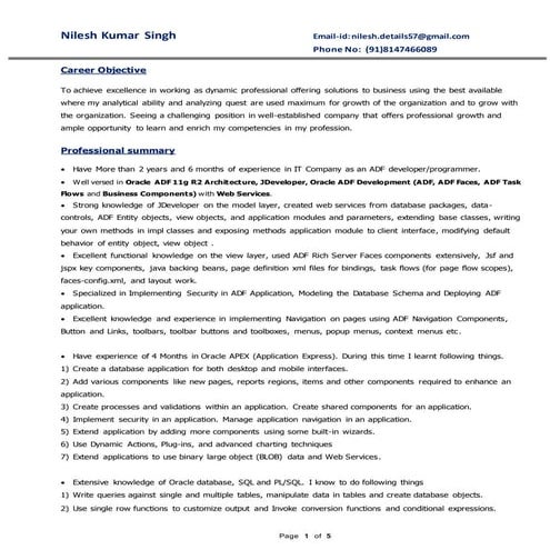Resume--Nilesh_kumar_singh_ADF | PDF