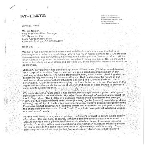 McData Letter of Recognition | PDF