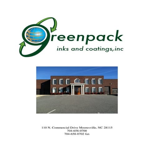 Greenpack Inks and Coatings Brochure | PDF