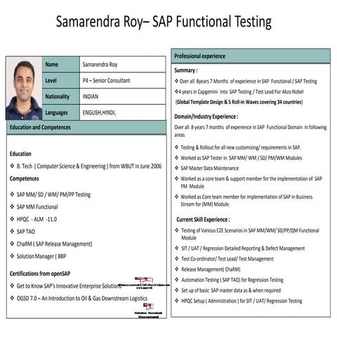 Samarendra_Roy_SAP_Testing_Support | PPT