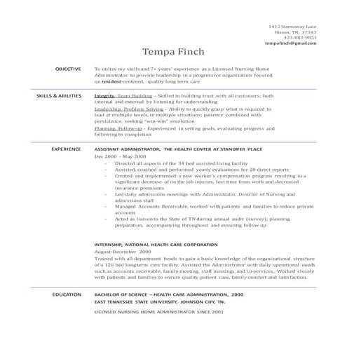 Tempa Finch - Resume | DOCX